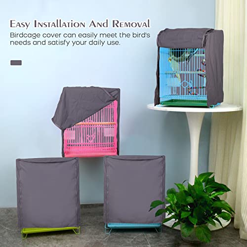 Bonaweite Bird Parrot Cage Cover Shade, Windproof Light-Proof Sleep Reduces Distractions Night Accessories Cloth Without Cage-13x13.4x17.7in (LxWxH)