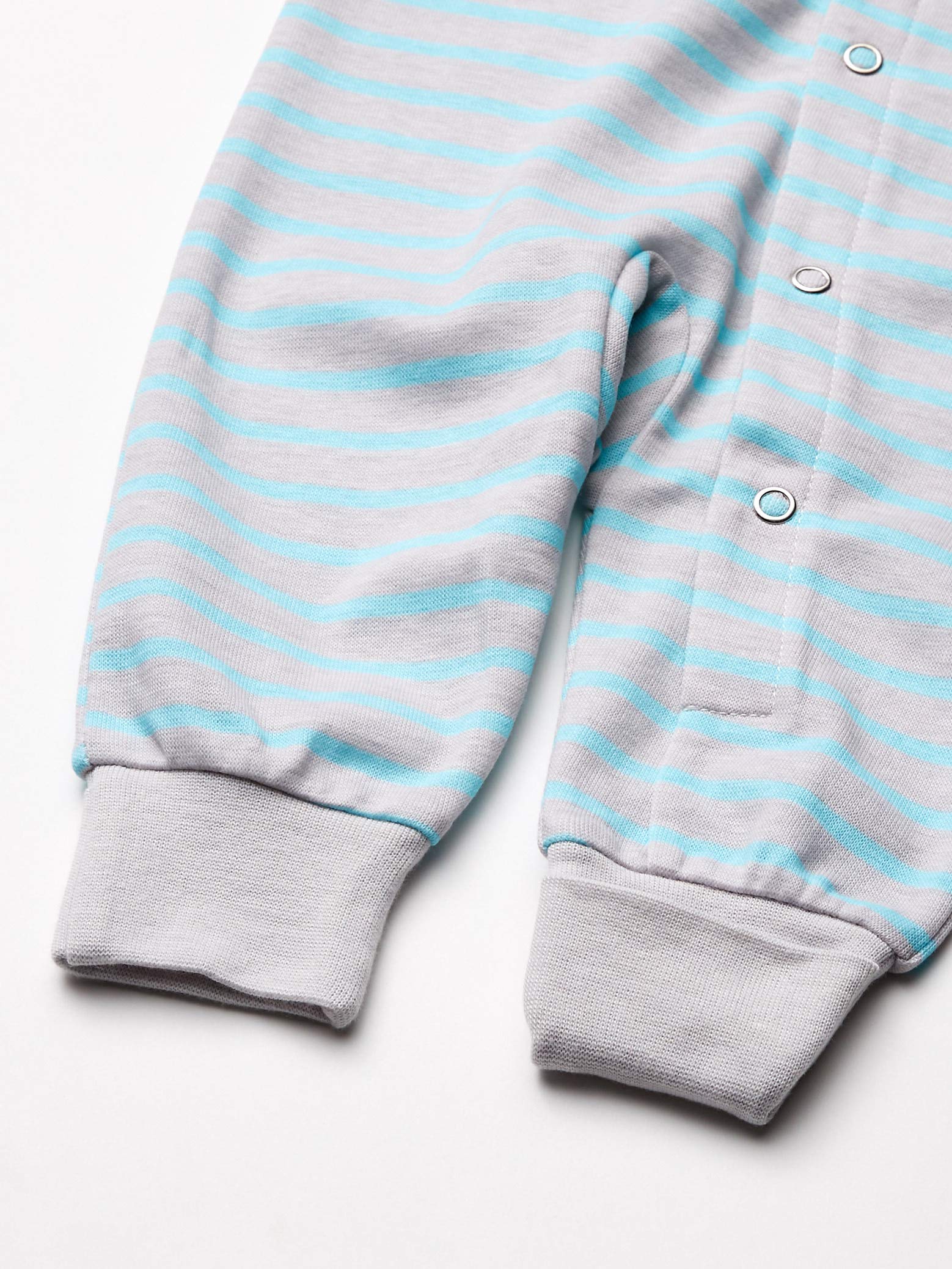 Hanes unisex baby Ultimate Flexy 2 Pack Sleep and Play Suits Layette Set, Grey/Blue Stripe, 12-18 Months US