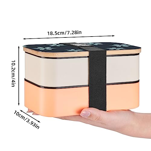 Beautiful Camellia Adult Lunch Box, Bento Box, With Cutlery Set Of 3, 2 Compartments, Rectangular, Lunch Box For Adults