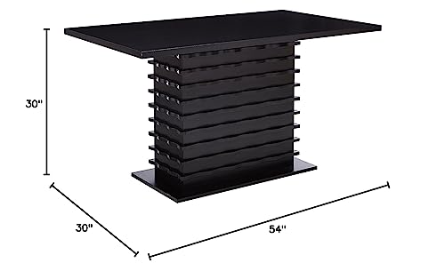 King's Brand Black Finish Wood Wave Design Dining Room Kitchen Table