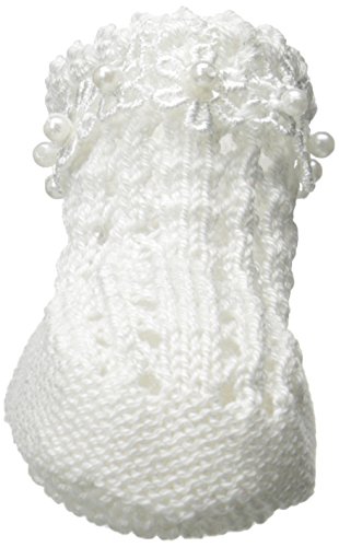 Jefferies Socks Baby Girls' Newborn Daisy Pearl Bootie, White