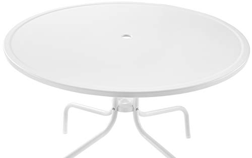 Crosley Furniture KOD10010KL Griffith Retro Metal Outdoor 5-Piece Dining Set with 39" Table and 4 Chairs, White and Key Lime