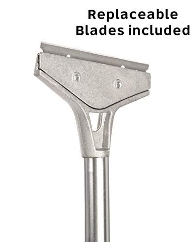 Alpine Industries 4-Inch Industrial Floor Scraper Comfort-Grip Razor Blades & Floor Stripper | Includes 10 Replacement Razor Blades | Scraper Tool for Windows, Walls, Floors & More