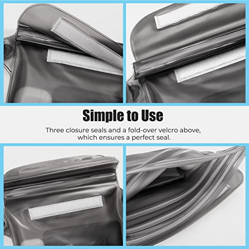 ECHTPower 2 Pack Waterproof Pouches Bag, Screen Touch Sensitive Waterproof Bag Dry Bags with Adjustable Waist Strap for Beach Bulk Swimming Kayaking Floating Boating Fishing Hiking Pool Water Park