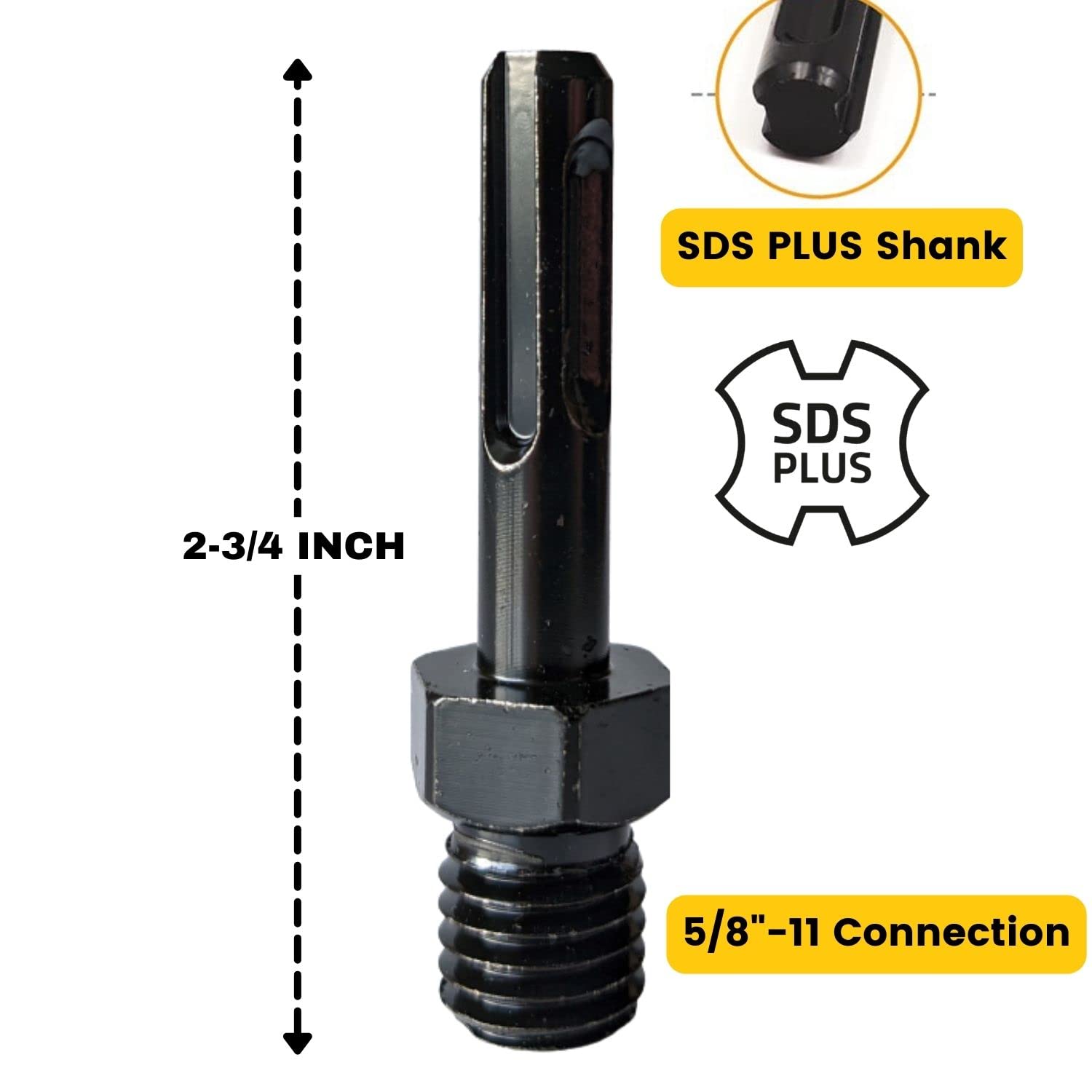 Drilax Core Drill Bit Adapter 5/8"-11 Female to 1-1/4"-7 Male 5/8 Arbor for 1-1/4"-7 to 5/8-11 Female Core Drill Adapter Standard Tools Concrete Bit Water Adapter (5/8"-11 Female to 1-1/4"-7 Male)