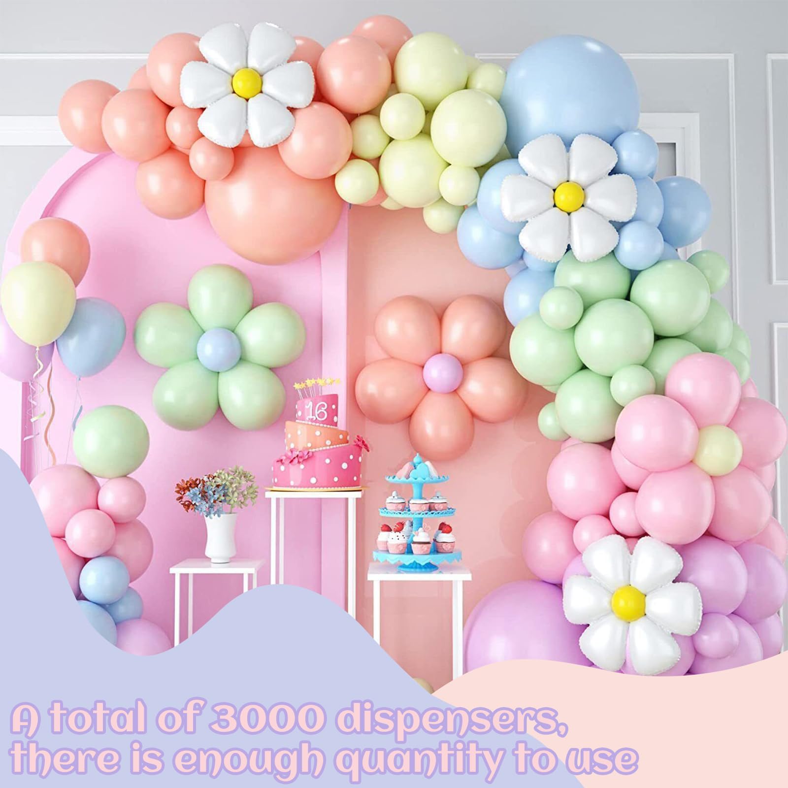Phinus 3000 Pieces Glue Points, Balloon Tape, Sticky Dots, Balloon Glue Points, Glue Points Double Sided, Balloon Sticky Dots for Balloons Craft Sticky, Wedding Decoration, Stick Photos