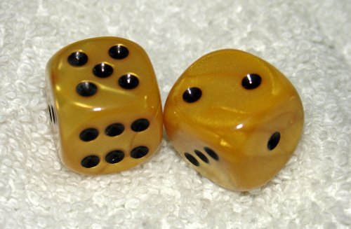 Butterscotch Marbled Dice Pair