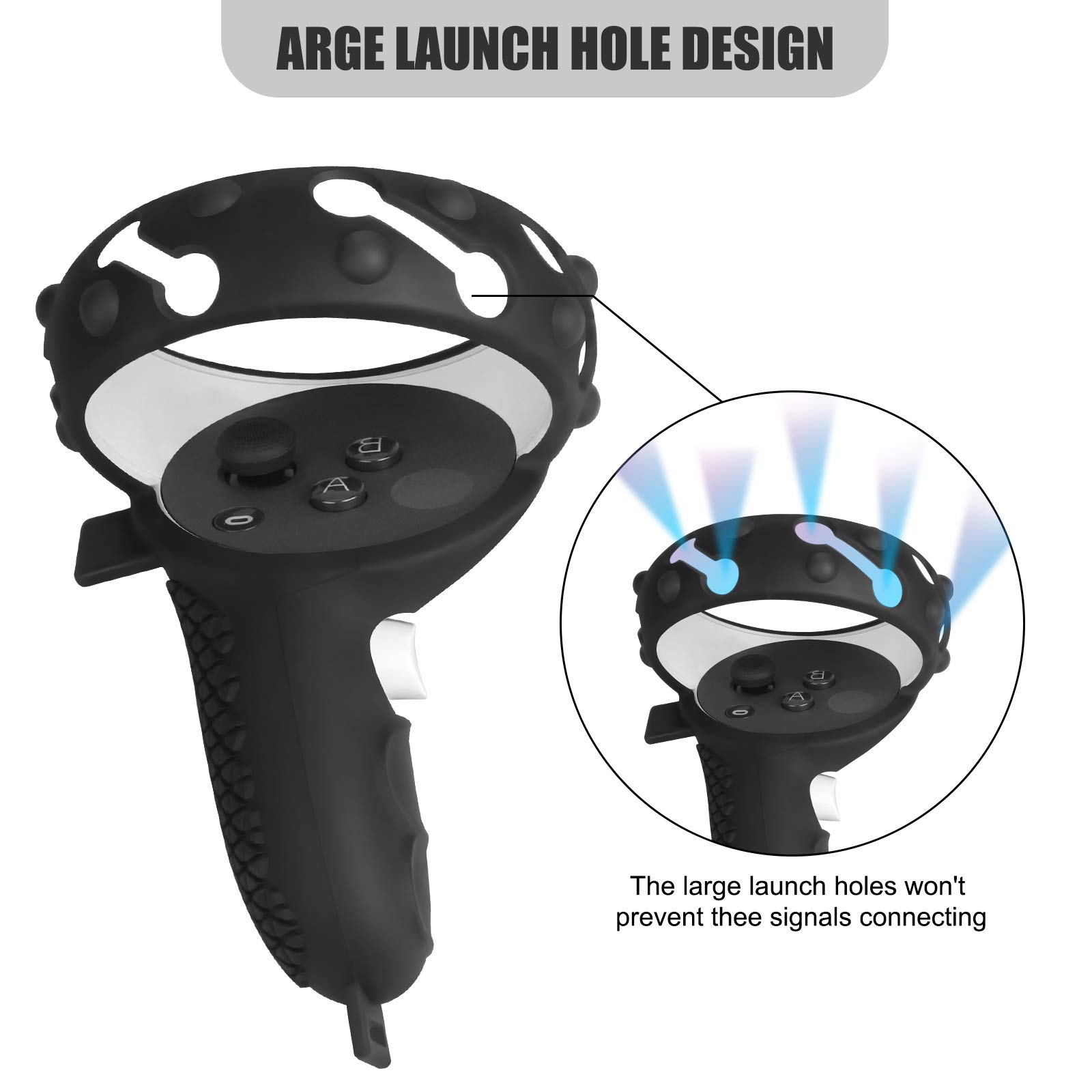Eyglo Touch Controller Grip Cover & Face Silicone Cover for Oculus/Meta Quest 2,Anti-Throw,Sweatproof Protective Covers