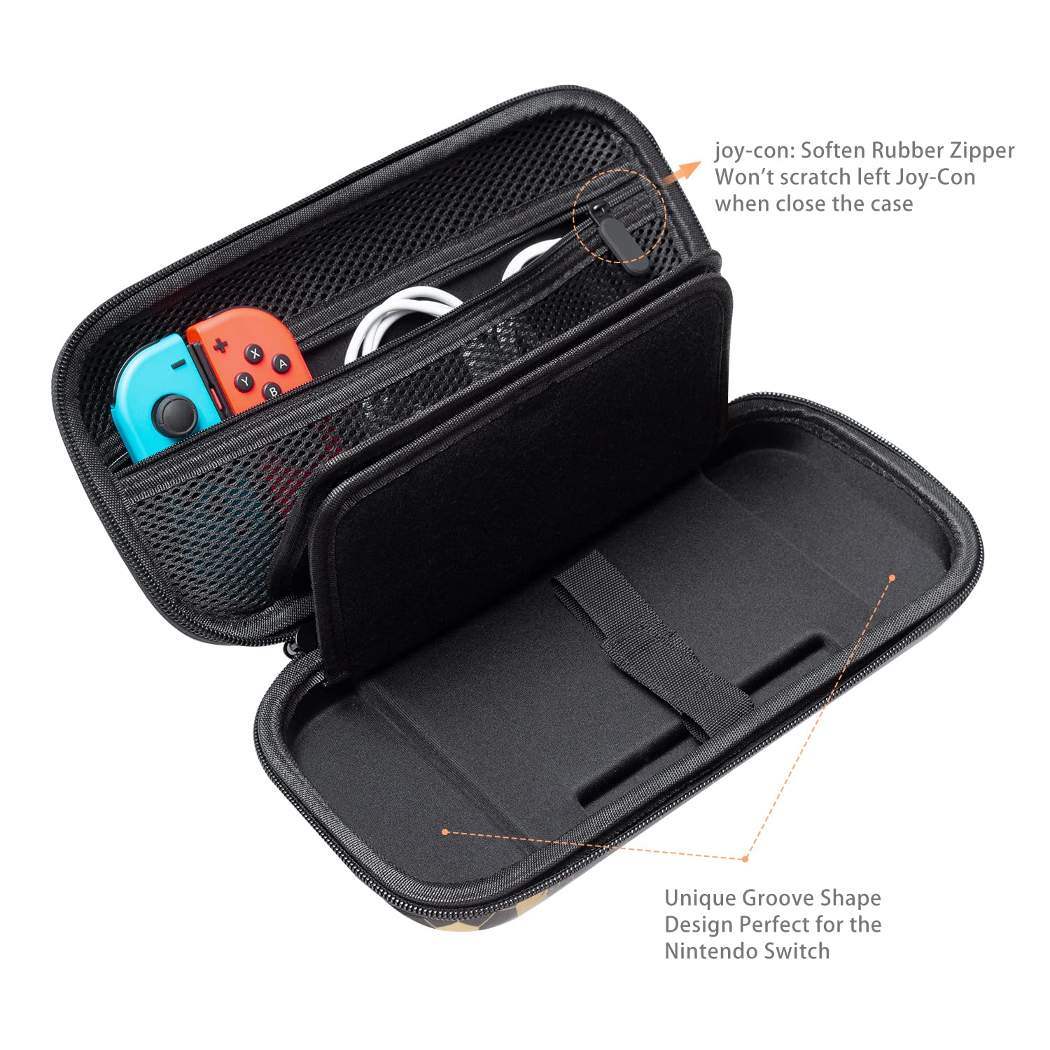 Drodalala Nintendo Switch Carrying Case OLED 2021, Nintendo Switch Case 2017 Girls, 20 Game Card Slots for Nintendo Switch Console Joy-Con, Dockable Heystop Protective Controller Case Accessories