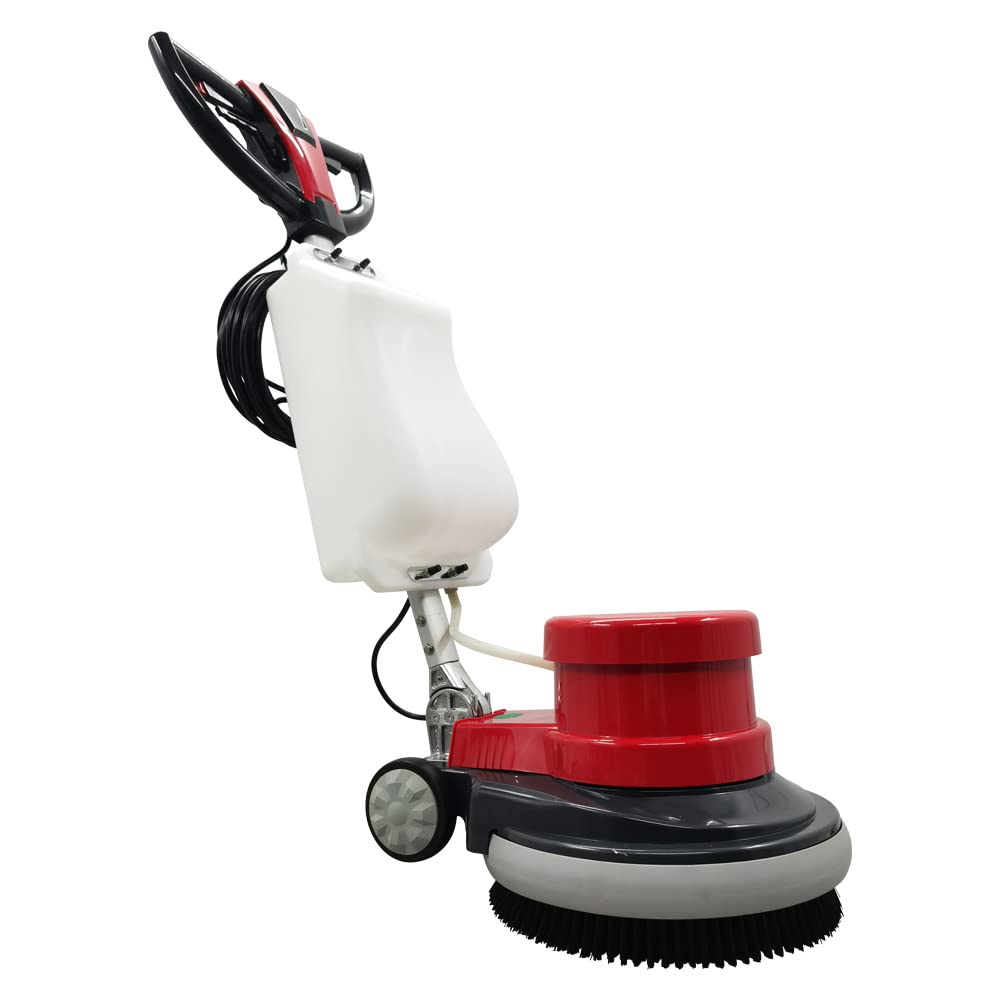 WYDDDARY 1100W Red Floor Polisher Commercial Floor Cleaner Polishing Machine Carpet Buffer Scrubber with 3gal Water Tank and 17" Base 154Rpm AC110V