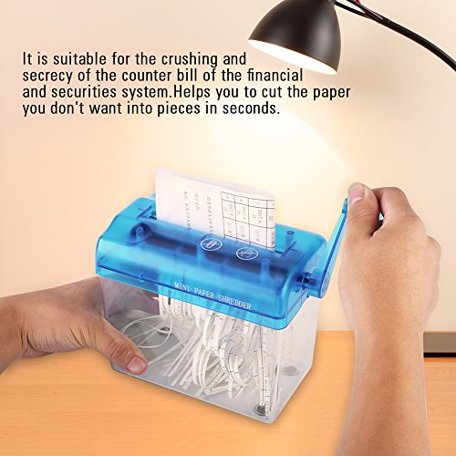 Portable Paper Shredder, A6 Portable Mini Manual Paper Cut Shredder for Office Home School 16 × 9 × 14.5 cm(Pink)