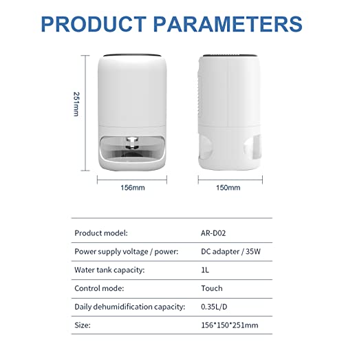 Dehumidifier And Air Purifier Combo，Depulat Small Dehumidifiers For Home Quiet With Auto Shut Off, Dehumidifiers for Bedroom (270 sq. ft), Bathroom, RV, Closet