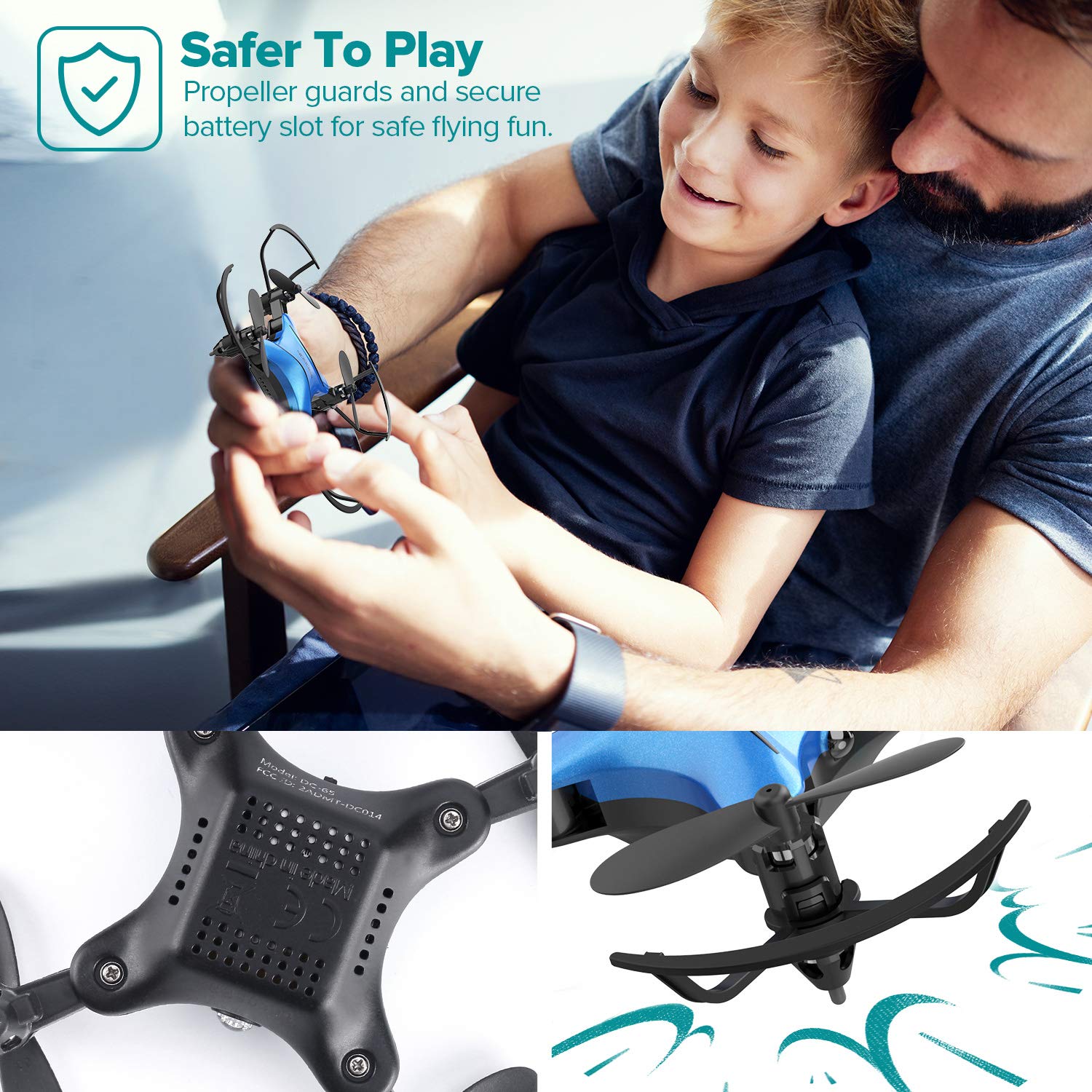 Drone with Camera, DROCON Spacekey 1080P Remote Control Drone for Kids Beginners, FPV Drone App Control, Gravity Control, One-key Return, 2 Batteries, 3 Speed Modes, Foldable Arms,Blue