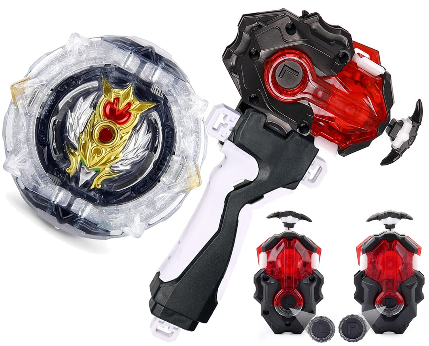 CombatGyro Bay Blades Toy Evolution DB B-192 Greatest Rafael.Ov.HXt Booster Blade Blades Toy Set B-184 LR Launcher Grip Metal Fusion Battling Tops Burst Gaming Toy Gift for Boys Age 4-7 8-12+