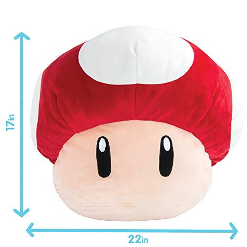 Club Mocchi- Mocchi- Nintendo Super Mario Plush - Red Mushroom Plushie - Collectible Jumbo Plushies - 22 Inch