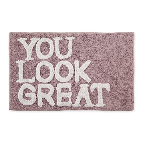 DII Tufted Shower/Bath Mat Soft Absorbent Bathroom Rug, Plush & Machine Washable, 20x31-Inches, Mauve, You Look Great