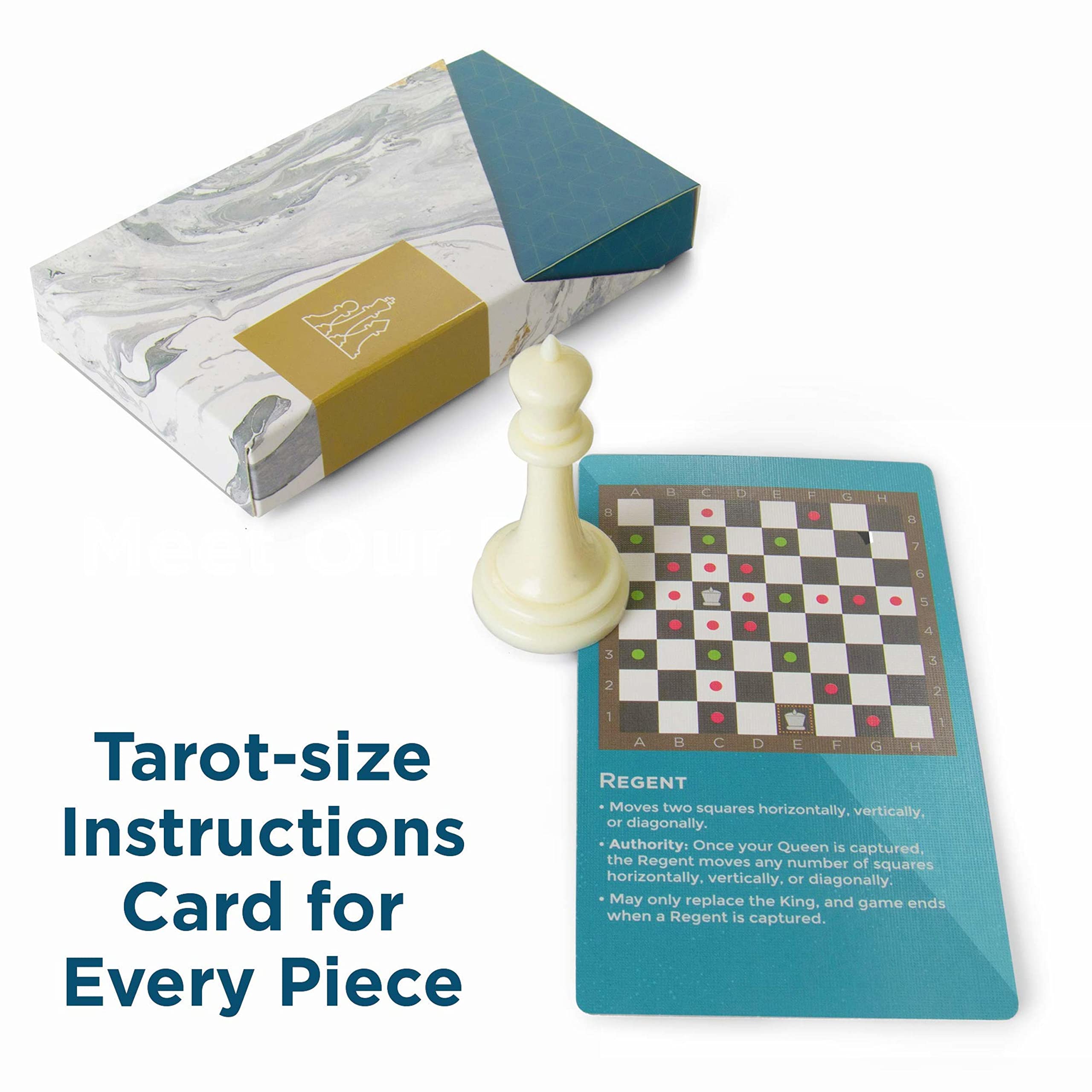 Faerie Chess - Play Classic Chess with New Pieces - Rediscover The Family Strategy Board Game - 32 Traditional Chess Pieces for Beginners, 28 Custom Pieces with New Rules for Advanced Play