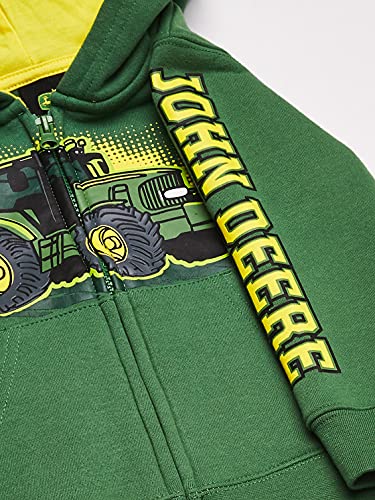 John Deere baby boys Fleece Zip Hoody Hooded Sweatshirt, Green, 4T US