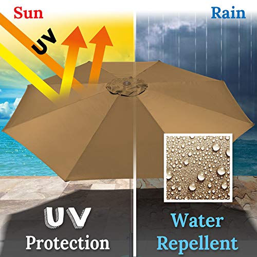 BenefitUSA Umbrella Cover Canopy 13ft 8 Rib Patio Replacement Top Outdoor-tan
