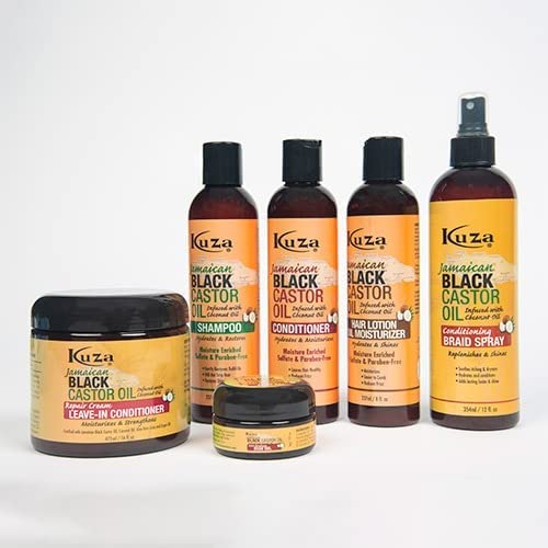 Kuza Jamaican Black Castor Oil Shampoo (8 Oz) – Damaged & Dry Hair Treatment Shampoo for Men & Women