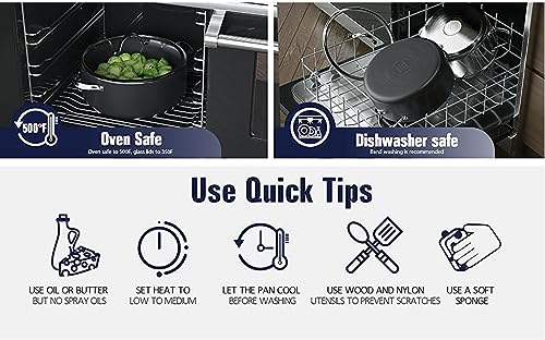 Cooks Standard 2-Quart Hard Anodized Nonstick Saucepan with Lid, Black