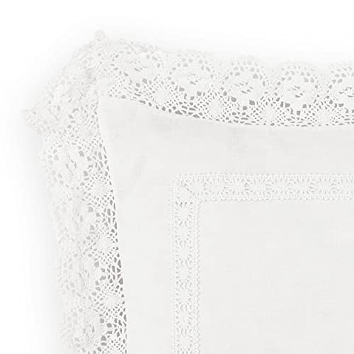 Laura Ashley Home - Throw Pillow with Envelope Closure, Elegant Home Decor for Bed or Sofa (Annabella White, 18" x 18")