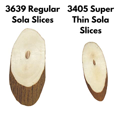 Bonka Bird Toys 3405 (Pk12) Extra Thin Natural Sola Slices 2.25" x 0.125", Medium Parrot Foot Talon Cage Toy, Conure, Lories, Lorikeets, and Similar