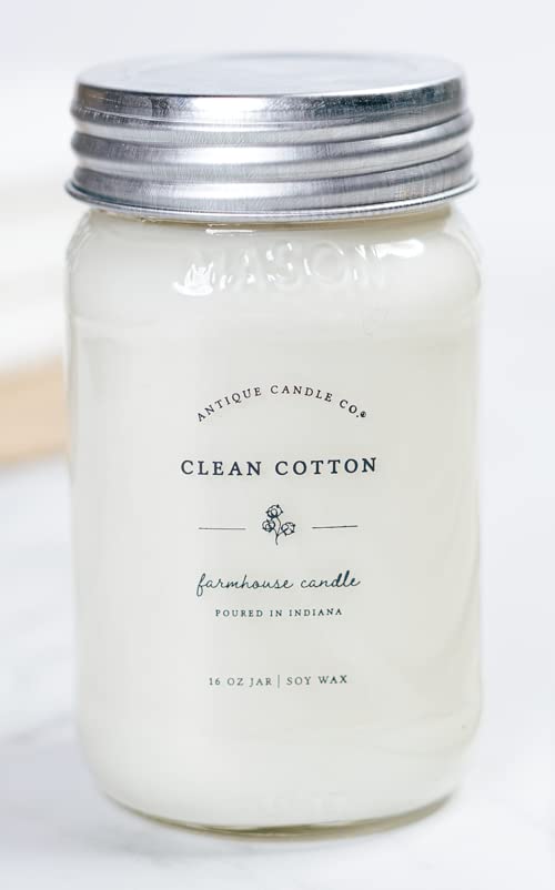 Antique Candle Co.® 16 Ounce Soy Wax Candle, 80 Hour Burn Time, Cotton Wick, Mason Jar Candle (Pumpkin Bread)
