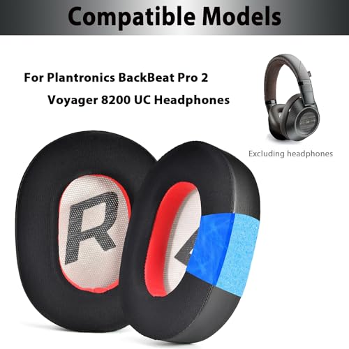 Adhiper Cooling Gel Replacement Earpad for Plantronics Backbeat Pro2 Voyager 8200 UC Headphones,Comfortable and Refreshing Ear Cushion, Ice Fabric Headphone Earpads, Memory Foam Ear Pads,Black