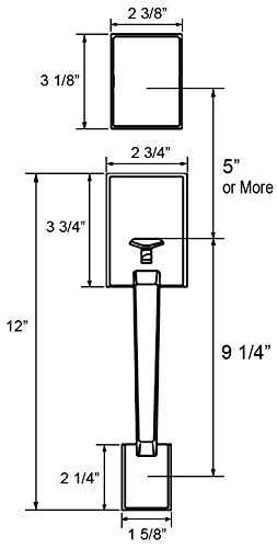 eBuilderDirect Satin Nickel Lock Door Square Plate Lever Handle Entry / Privacy / Passage / Dummy / Deadbolt / Handleset 8048DC (Front Door Dummy Handle Set)
