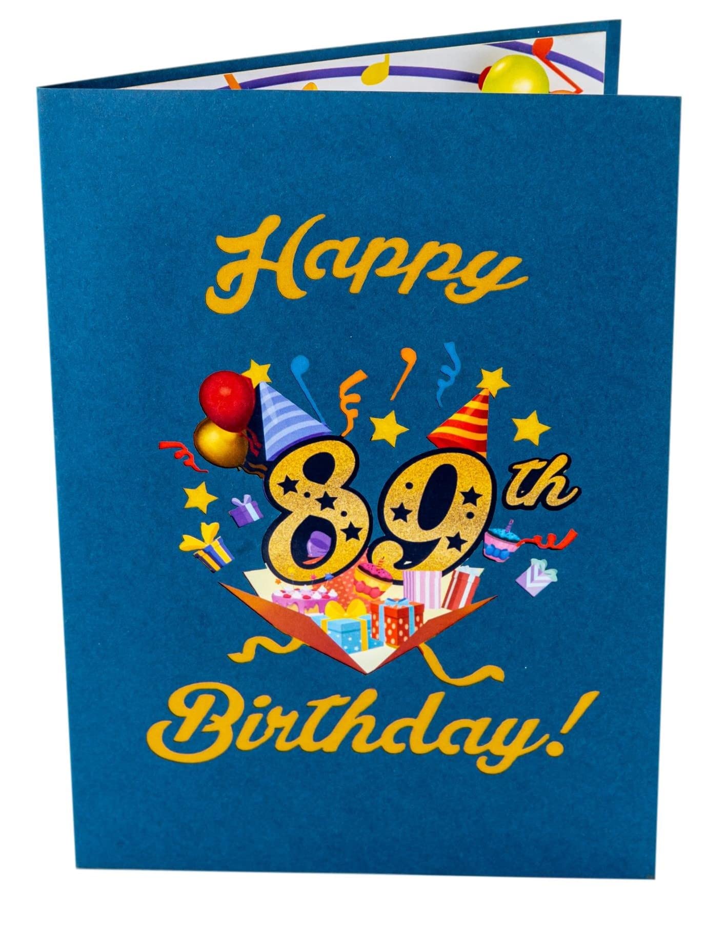iGifts And Cards Happy 89th Blue Birthday 3D Pop Up Greeting Card – Awesome 89 Birthday Card For Woman, Man, Happy Eighty Nine Birthday Gift For Mom, Dad, Wife, Husband Present, 5" X 7"