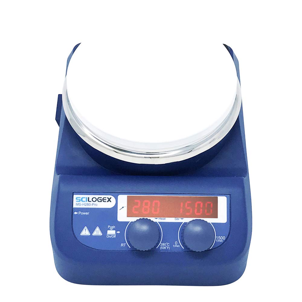 Scilogex Magnetic Hotplate Stirrer, MS-H280-PRO, 5 in. LED Mixer, Lab Hot Plate, up to 280C and 1600RPM, with Individual Heating and Stirring Controls