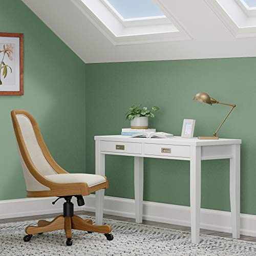 Amazon Brand β Stone & Beam Rectangular 1-drawer Modern Home Office Writing Desk with Recessed Metal Handles, 48"W, White