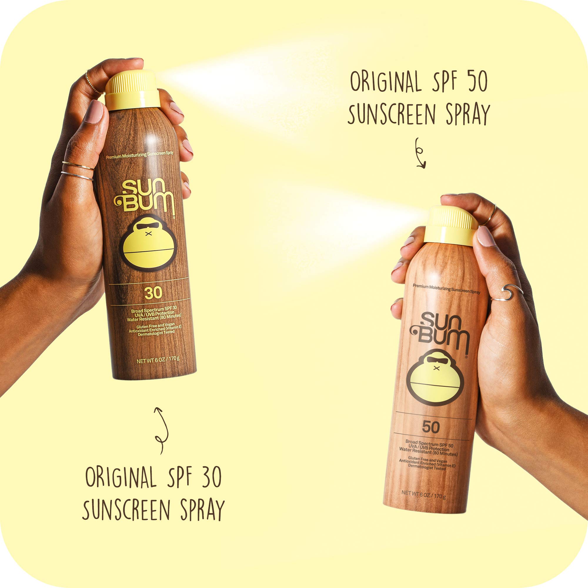 Sun Bum Sun Bum Original Spf 30 and 50 Sunscreen Spray Vegan and Reef Friendly (octinoxate & Oxybenzone Free) Broad Spectrum Moisturizing Uva/uvb Sunscreen With Vitamin E 2 Pack