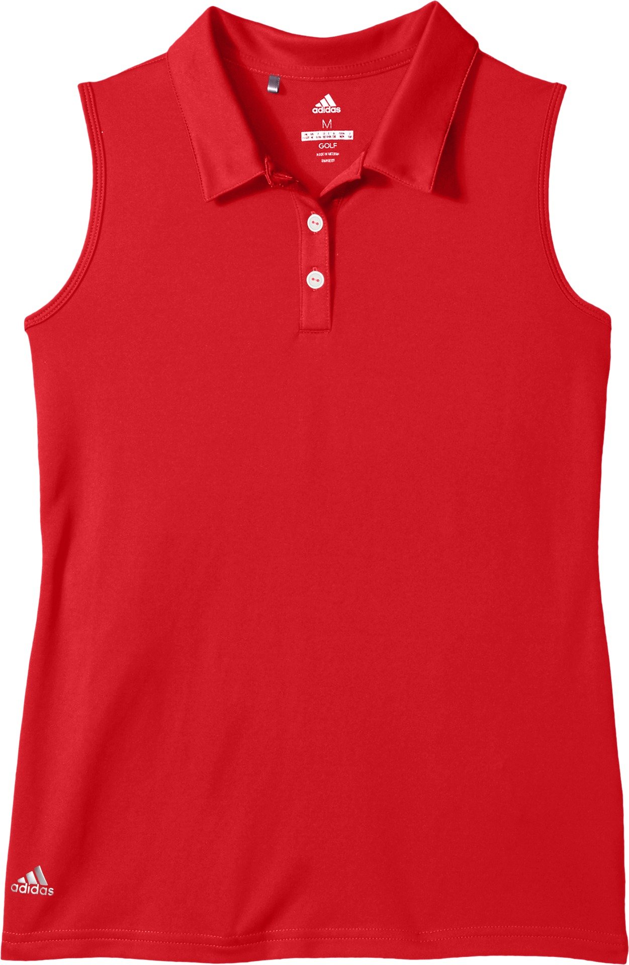 adidas Golf Performance Sleeveless Polo Shirt, Collegiate Red, Medium