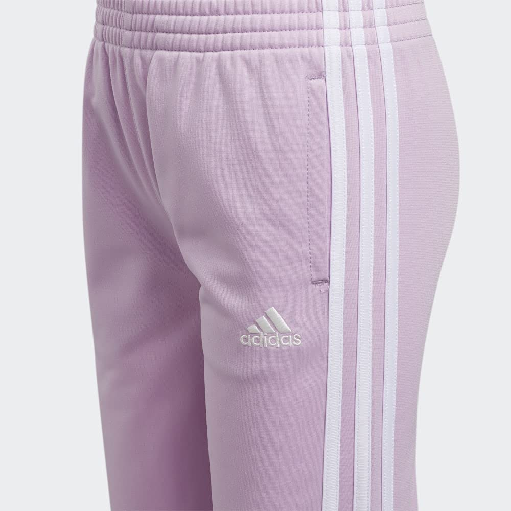 adidas Girls' Zip Front Classic Tricot Jacket and Joggers Set, Clear Lilac, 4T