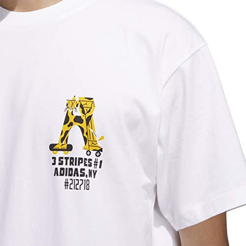 adidas Action Sports App Workout and Training Shirts, White/Black/Active Gold, X-Large