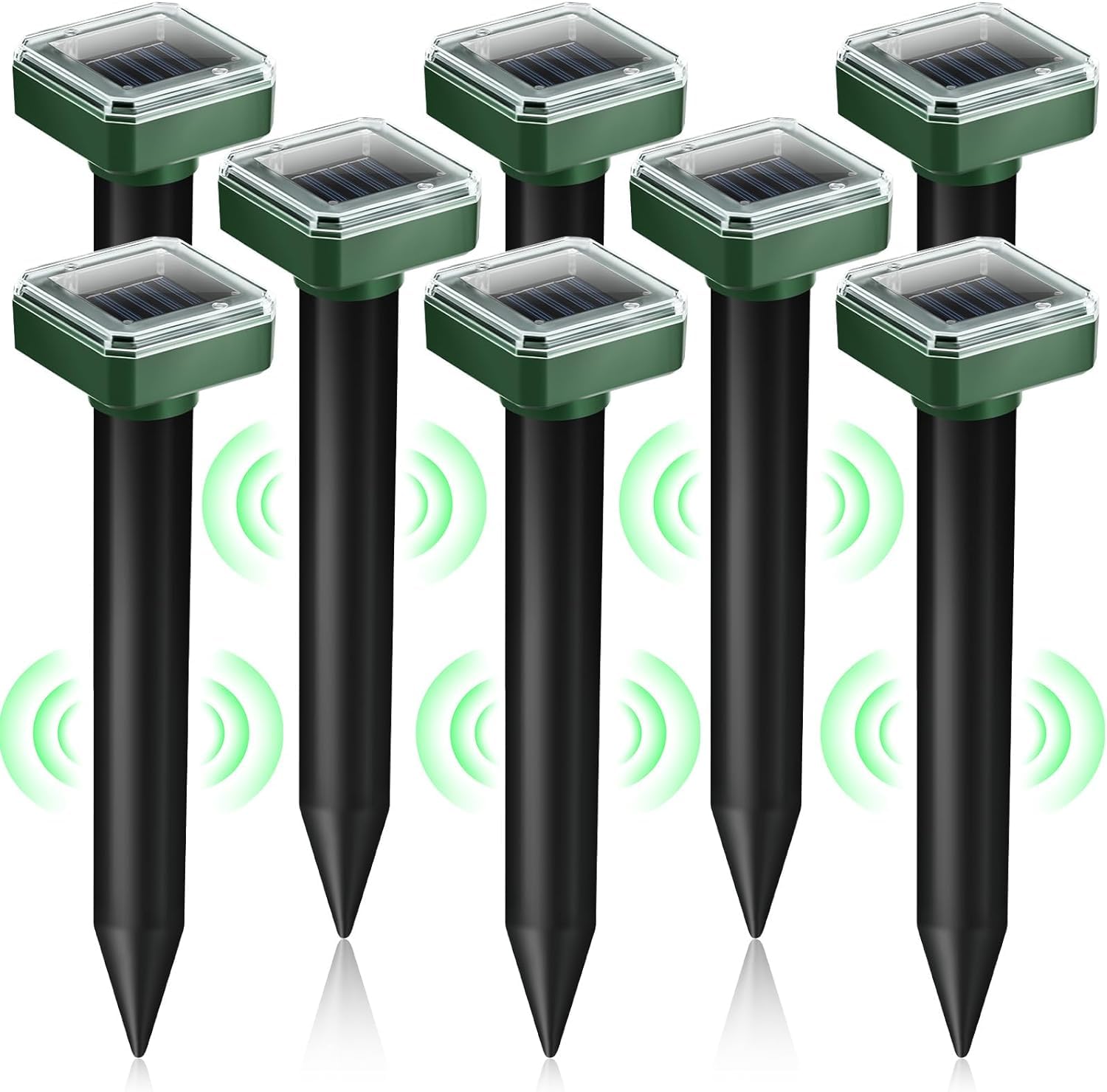 8 Pack Upgrade Mole Repellent for lawns Gopher Repellent Ultrasonic Solar Powered Snake Repellent Deterrent Mole Repeller Vole Repellent Outdoor Lawns Garden Yard All Pests Sonic Spikes Stakes Chaser