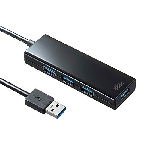 Sanwa Supply USB 3.1 Gen1 Hub with Rapid Charging Port 4 Port USB-3H420BK