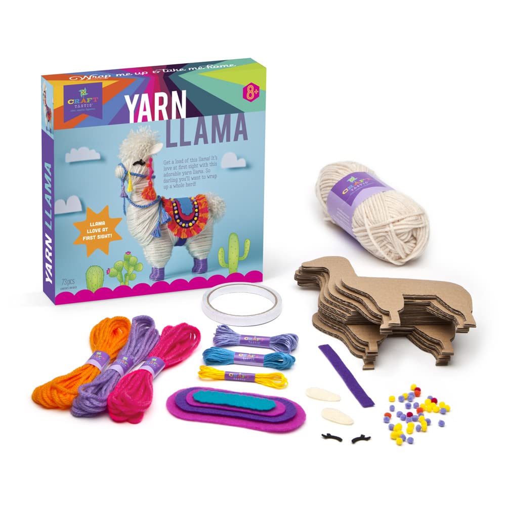 Craft-tastic β Yarn Llama Kit β Craft Kit Makes 1 Yarn-Wrapped Llama