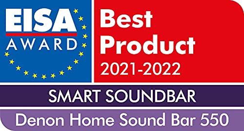 Denon Home Sound Bar 550 - Compact 3D Surround Sound, Dolby Atmos & DTS:X, Built-in HEOS, Amazon Alexa, Seamless Integration with Denon Home 150, 250, 350 Wireless Speakers for Multi-Room Audio, Black