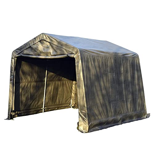 Bestmart INC Heavy Duty Protable Garage shed Shelter Canopy Carport Deep Gray,10x10x8ft