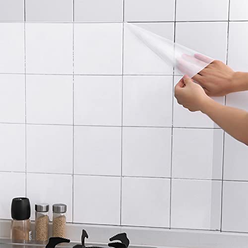 CHANMOL Clear Peel and Stick Wallpaper, Self-Adhesive Wallpaper Wall Protector, Oil Proof Waterproof Contact Paper for Kitchen Cabinets, Whiteboard, Shelf Drawer Liner (15.7" x 78.8")