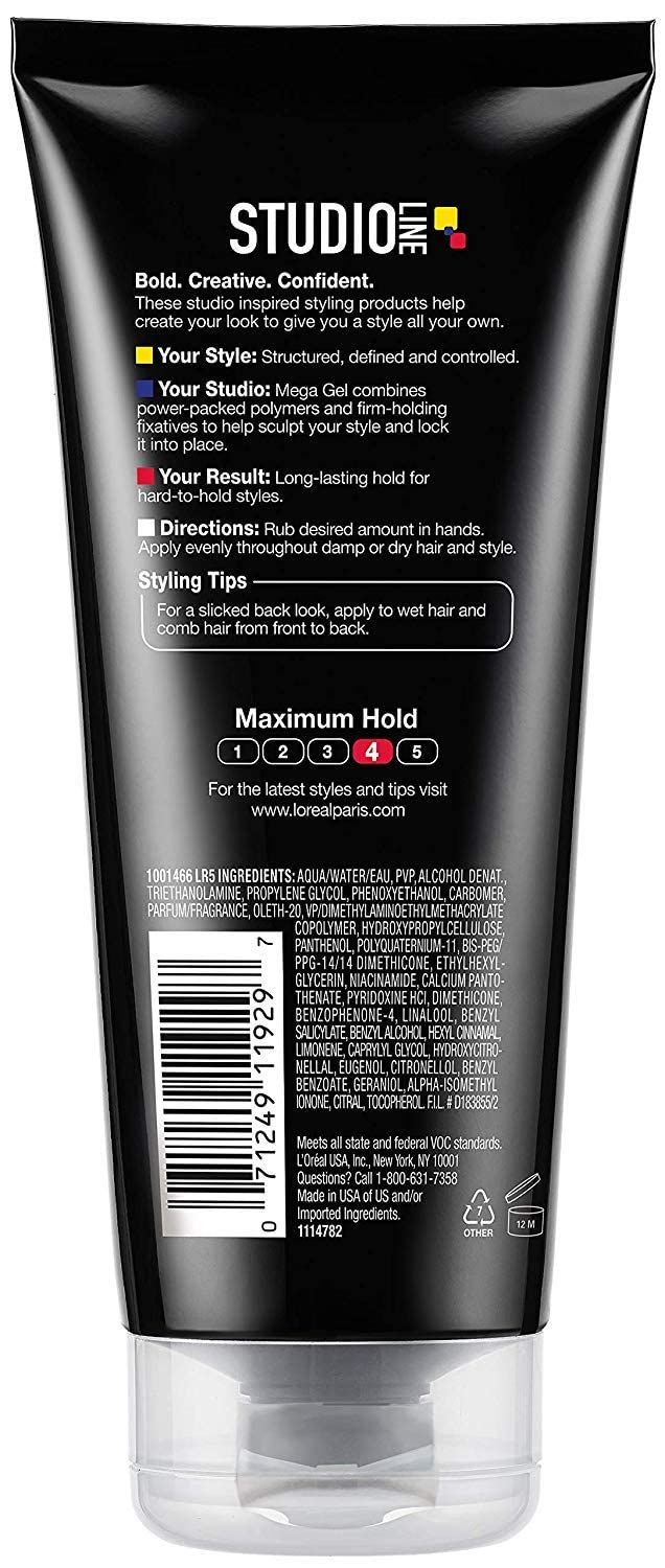 L'Oreal Paris Studio Line Mega Hair Gel, 6.8 Fluid Ounce Pack of 3