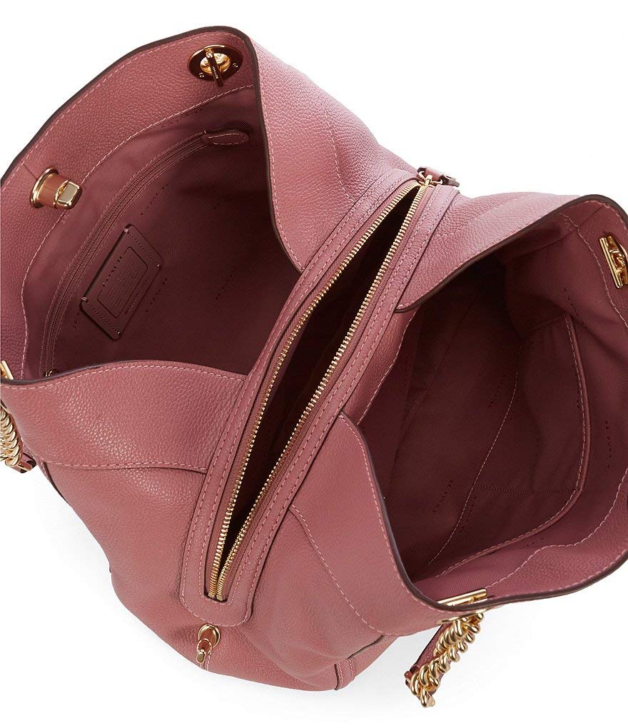 Coach Edie Turnlock Leather Shoulder Bag, Rose