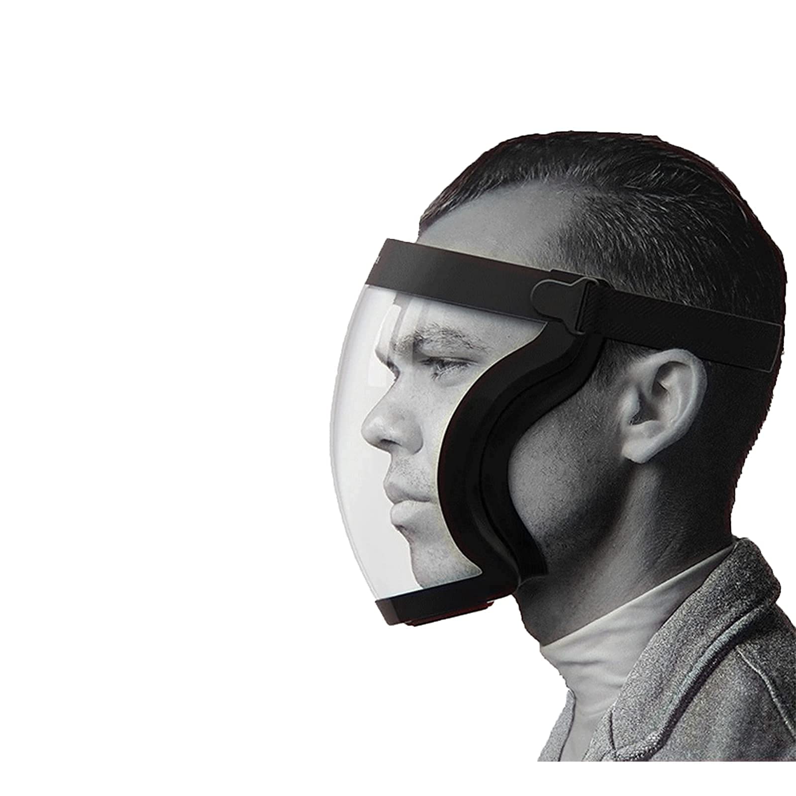 Banxian Super Protective Face Shield,Anti Fog Mask,Adult Clear Face Shield,Plastic Face Mask (Black)