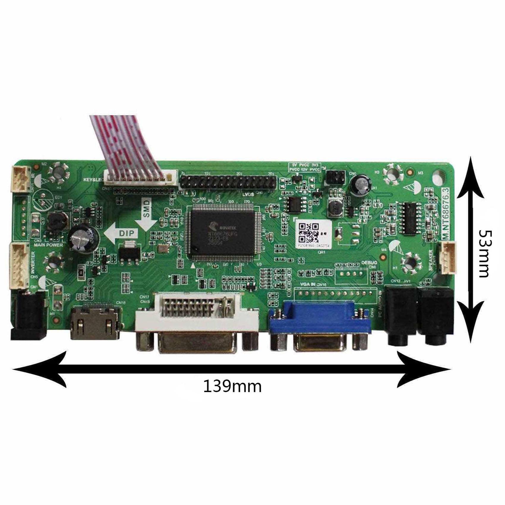 HDMI VGA DVI Audio LCD Controller Board 30 Pin for 14.1" 15.4" 1280x800 LP154WX4 B154EW03 B154EW06 LTN154AT07 LTN141AT02 1CCFL LVDs LCD Screen Panel