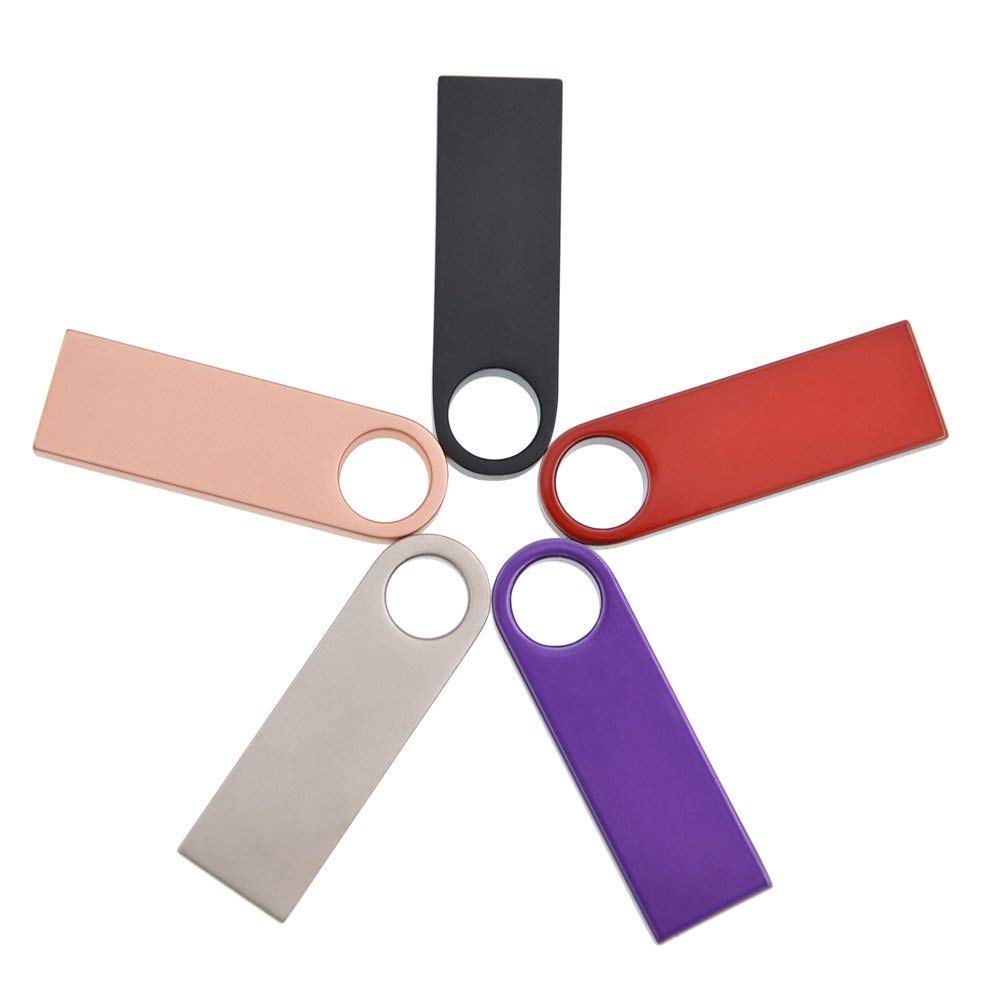 Kepmem 32GB USB Flash Drive 5 Pack Thumb Drives Mini Metal Memory Stick Bulk Portable Mixed Colors Data Storage Stick, Festival Family Friend Gift