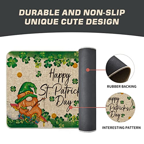 Artoid Mode Genome Happy St. Patrick's Day Welcome Decorative Doormat, Seasonal Spring Low-Profile Rug Switch Mat for Indoor Outdoor 17x29 Inch