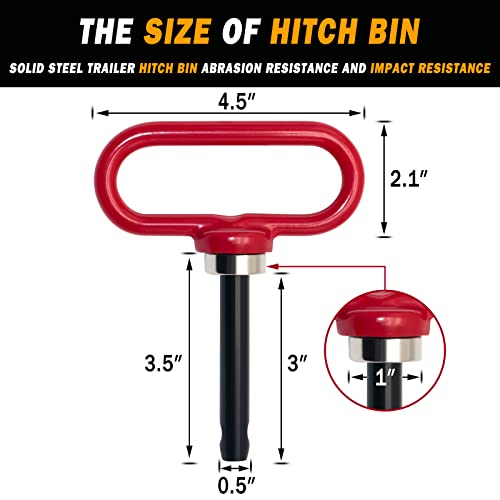 EilxMag Magnetic Hitch Pin, Lawn Mower Trailer Hitch Pins - Strong Heavy Duty Neodymium Magnet Trailer Gate Pin - for Utility Carts, Lawn Tractors, ATV - Simple One Handed Hook On & Off(2PCS)